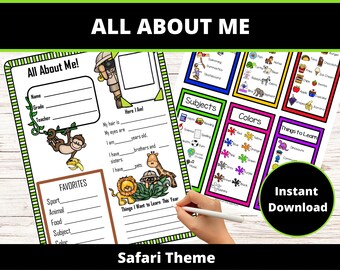 Printable First Day of School Sign All About Me Instant - Etsy