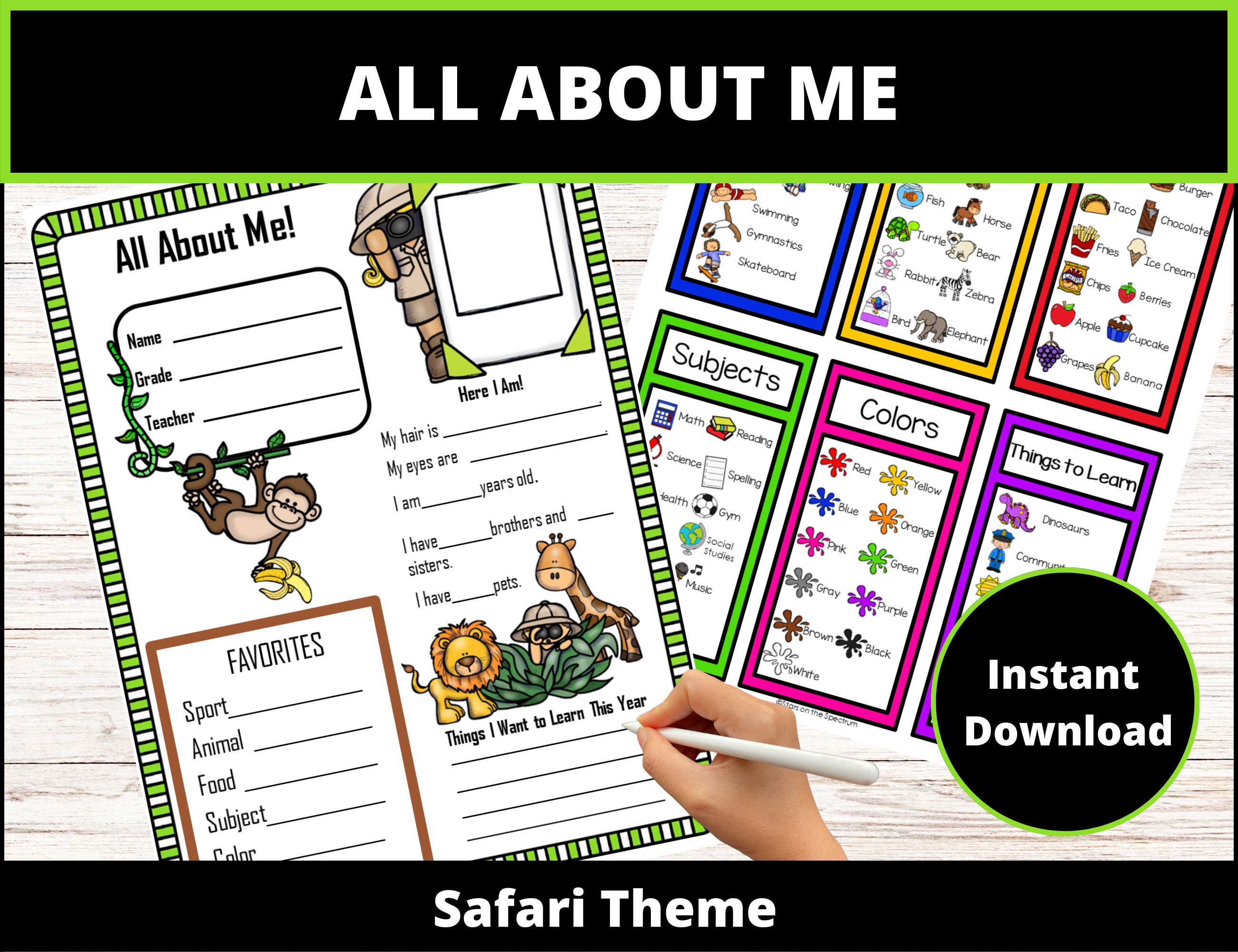 All About Me Worksheets/posters Prek - 1st Back to School Activities ...