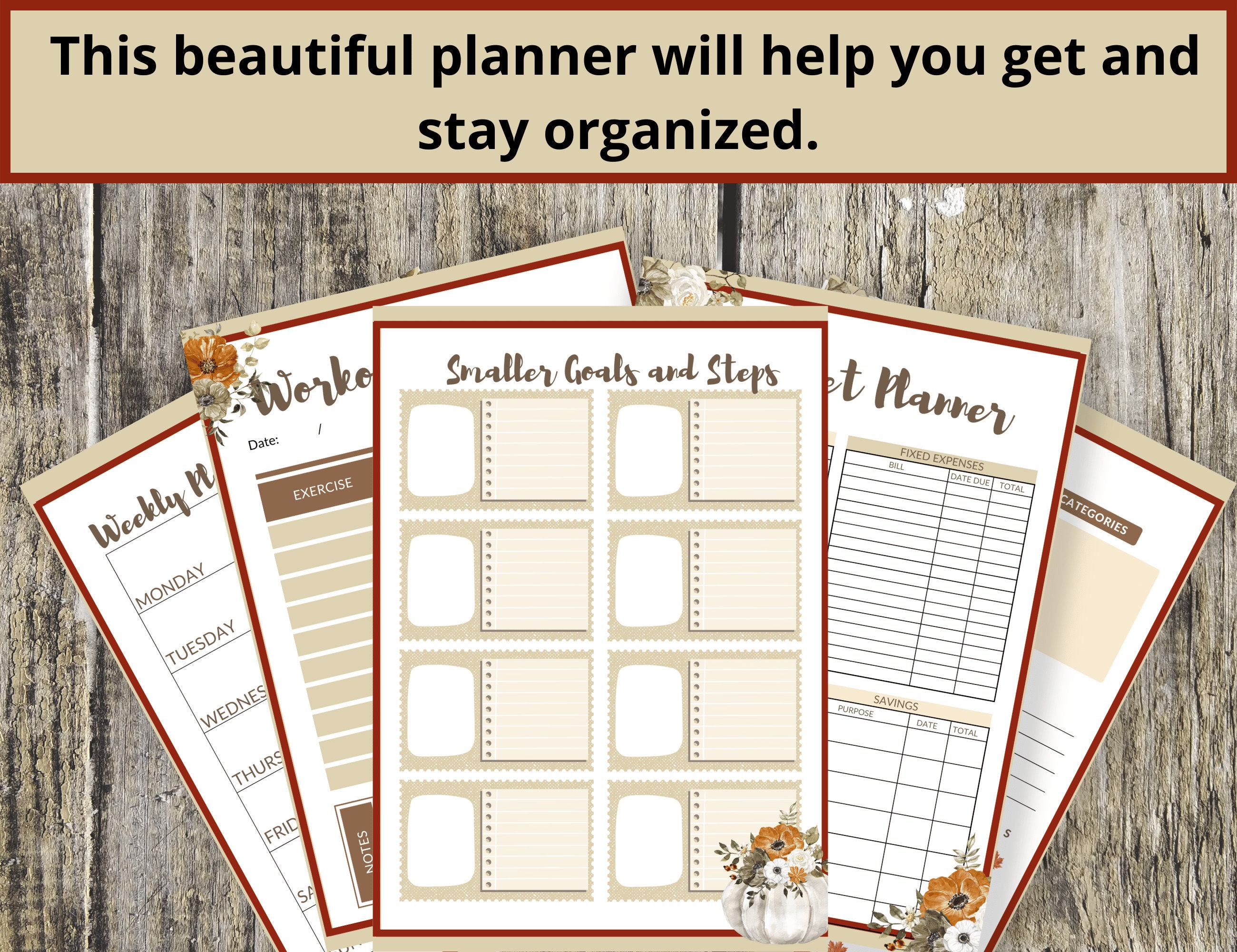 Fall Printable Planner | Printable Fall Planner | Fall Printables ...