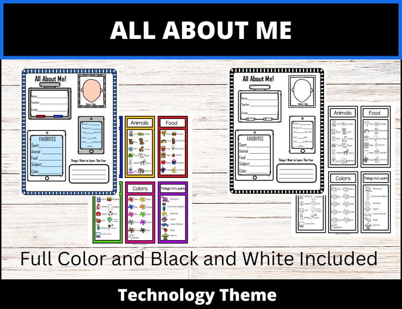 All About Me Worksheets Posters Signs Prek - 1st Back to School ...