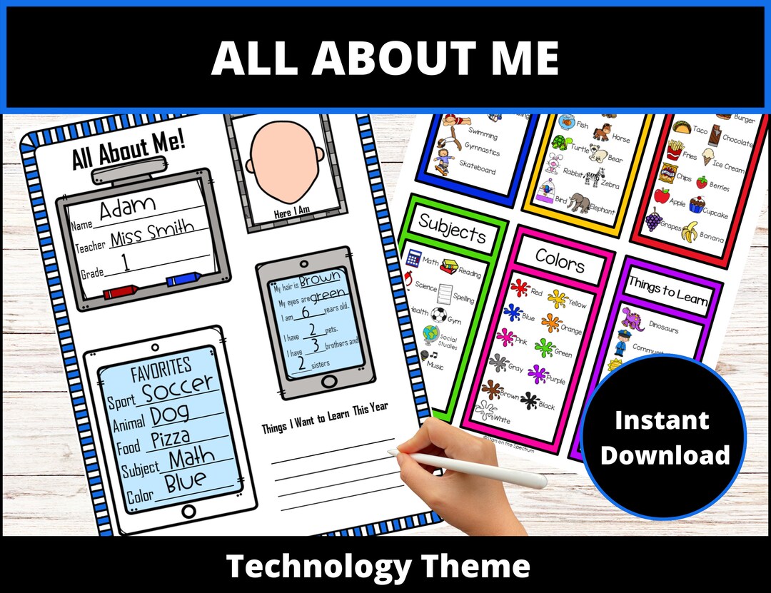 All About Me Worksheets Posters Signs Prek - 1st Back to School ...