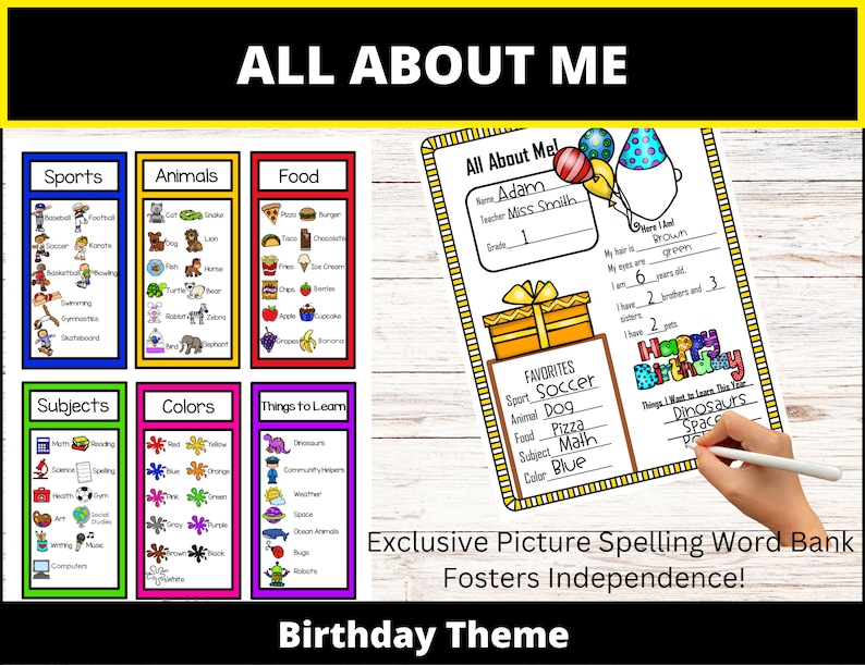 All About Me Worksheets/posters Prek 1st Back to School Activities ...