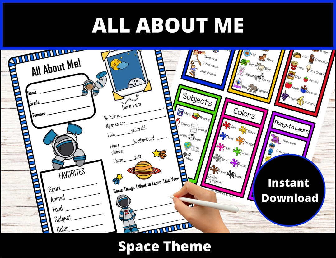 All About Me Worksheets Posters Signs Prek - 1st Back to School ...
