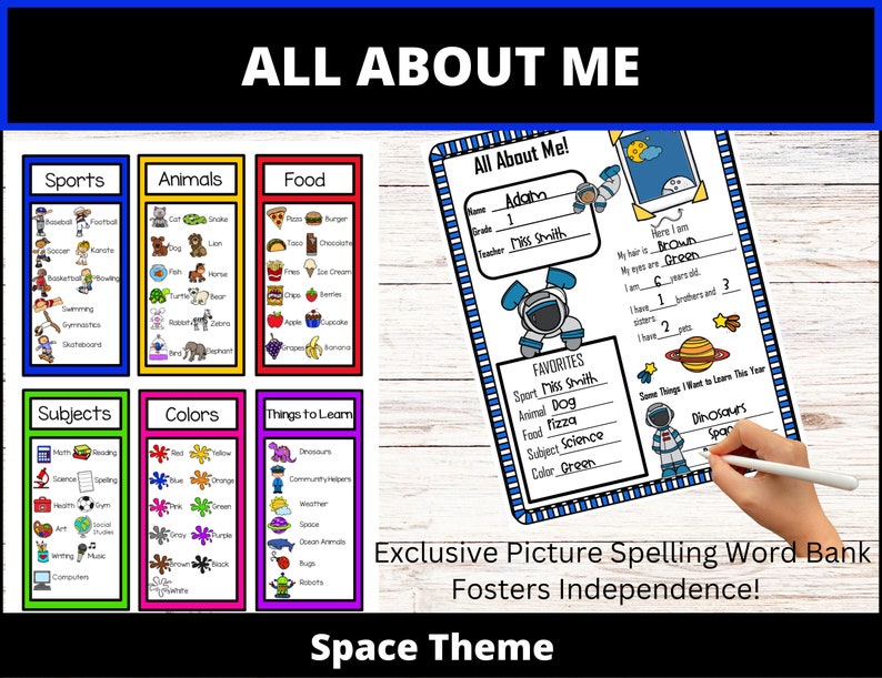 All About Me Worksheets Posters Signs Prek - 1st Back to School ...