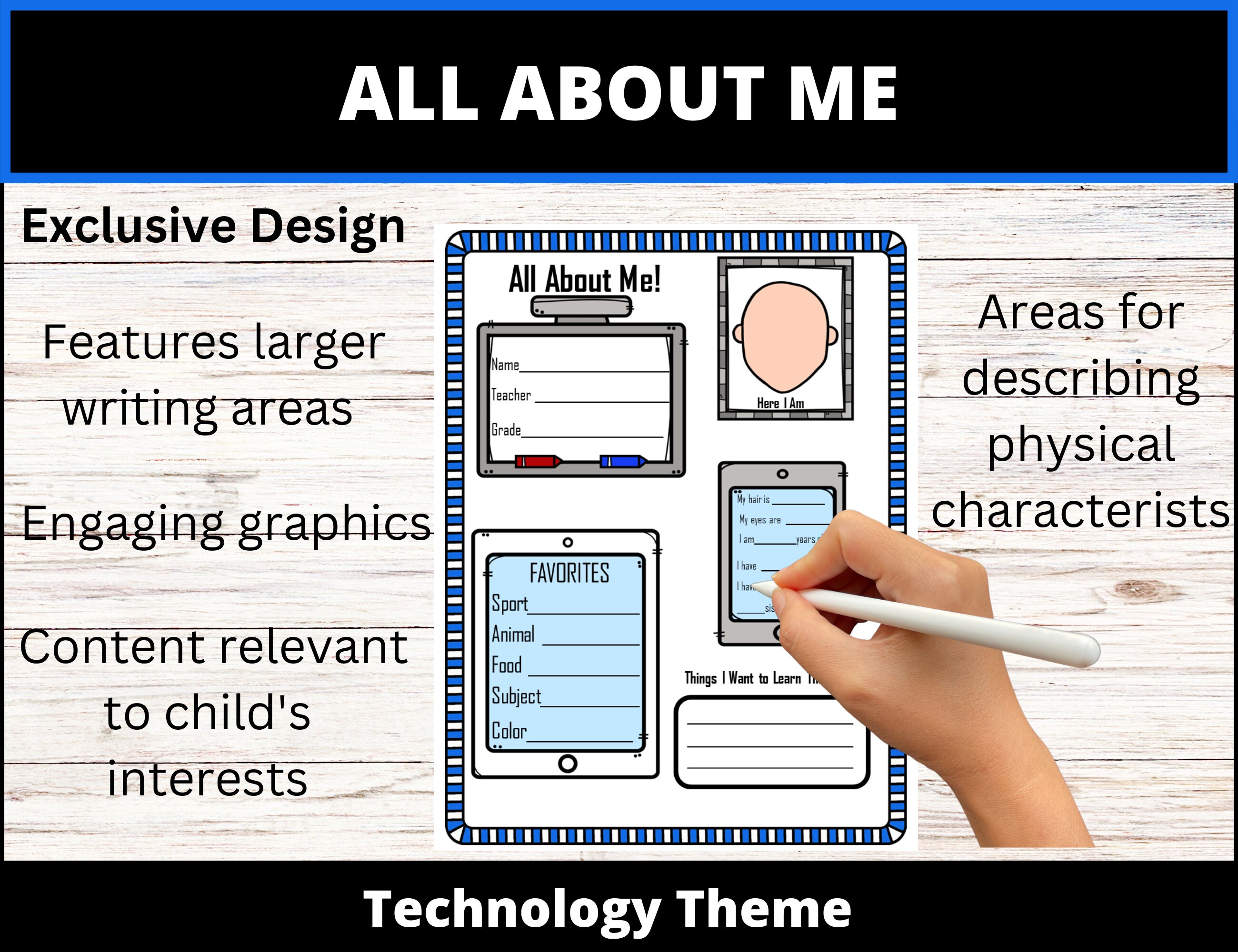 All About Me Worksheets Posters Signs Prek - 1st Back to School ...