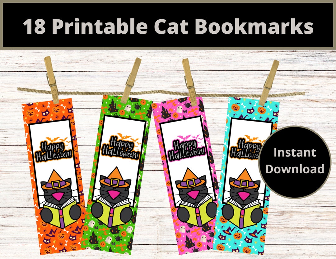 Printable Halloween Bookmarks for Kids, Halloween Printables for ...