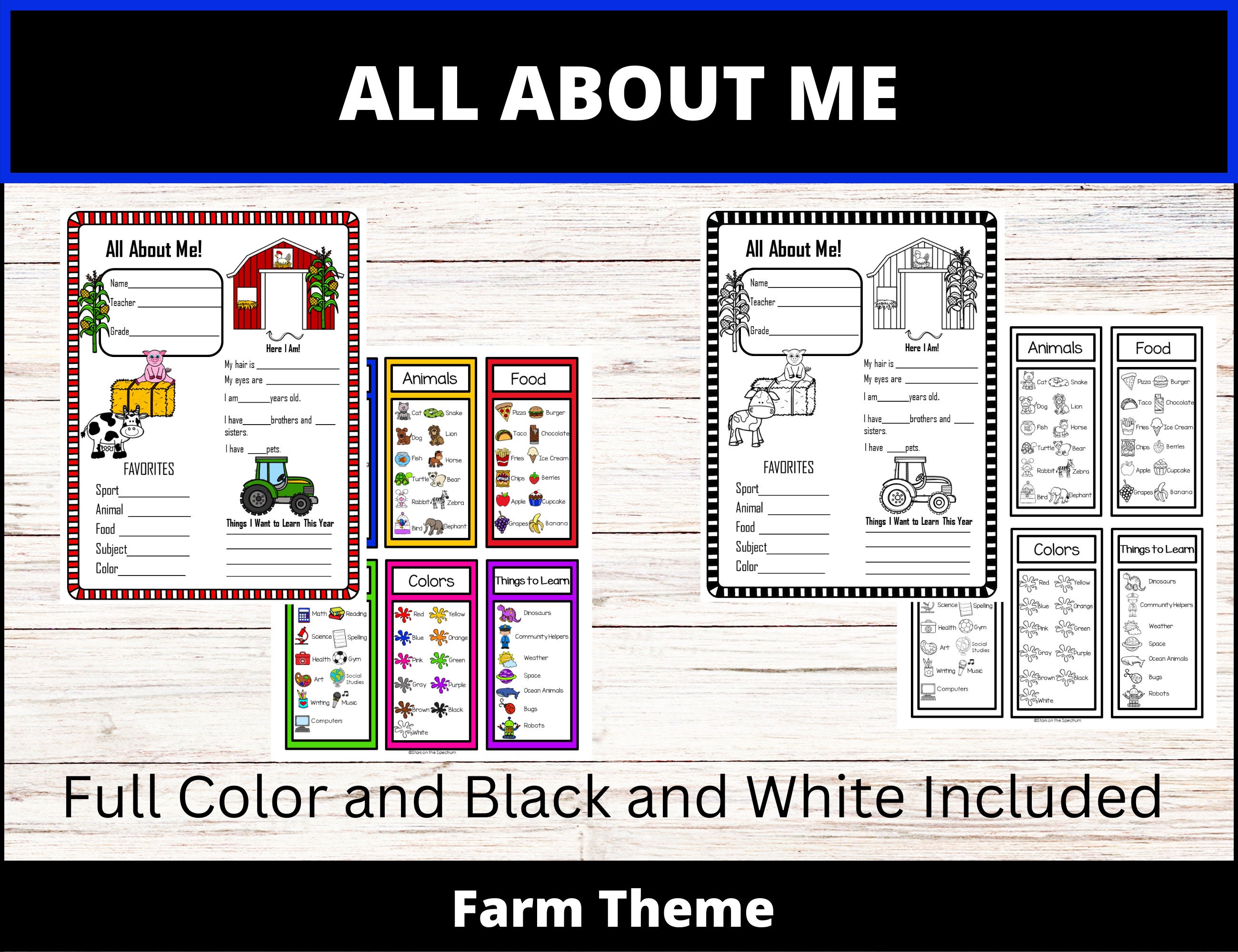 All About Me Worksheets Posters Signs Prek - 1st Back to School ...