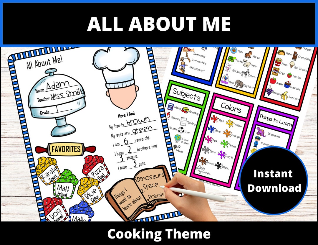 All About Me Worksheets Posters Signs Prek - 1st Back to School ...