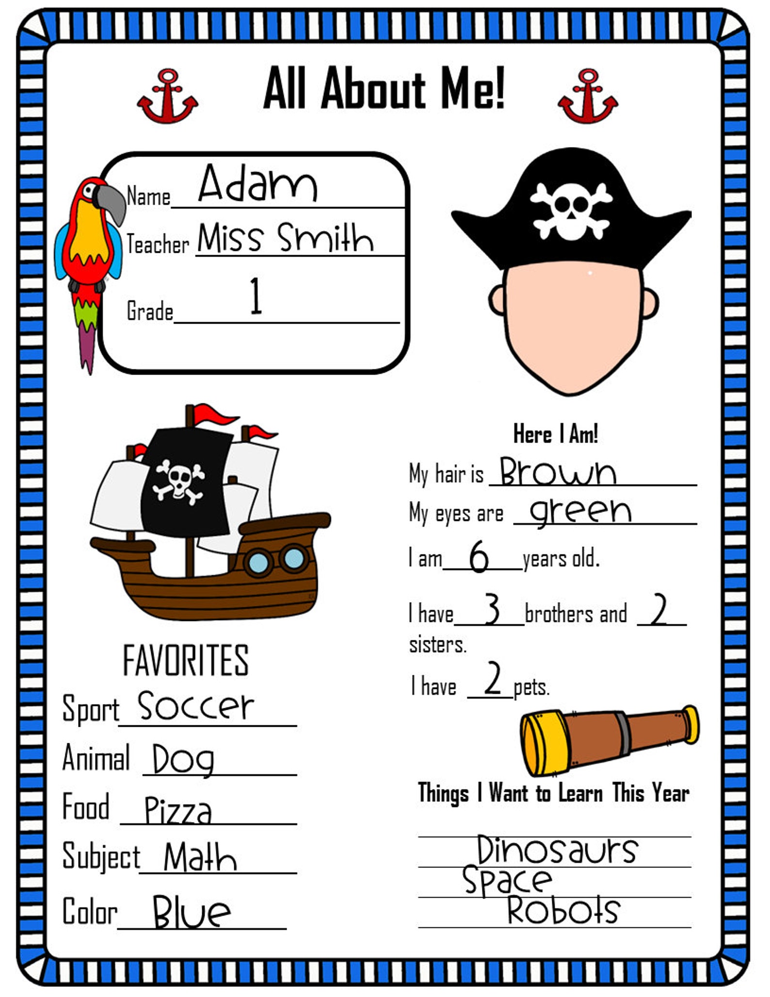 All About Me Worksheets Posters Signs Prek 1st Back to School ...