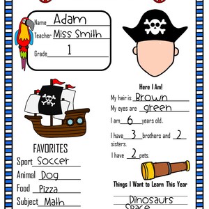 All About Me Worksheets Posters Signs Prek - 1st Back to School ...
