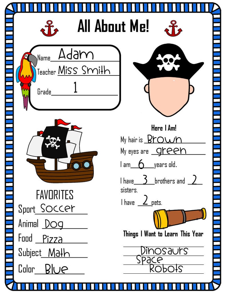 All About Me Worksheets Posters Signs Prek 1st Back to School ...