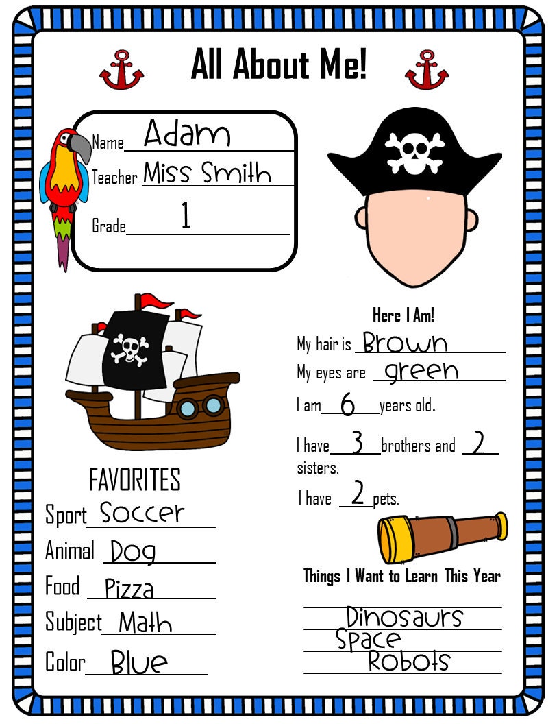 All About Me Worksheets Posters Signs Prek - 1st Back to School ...