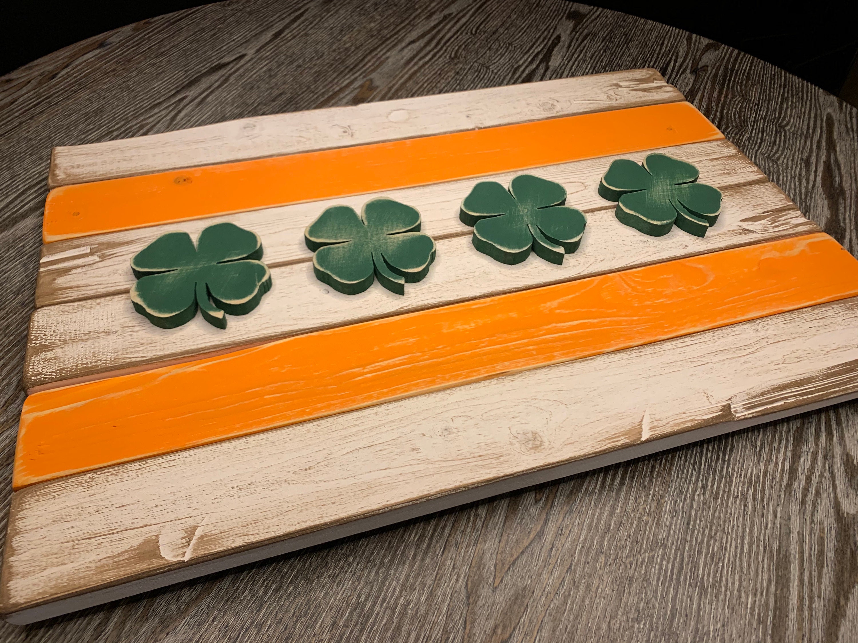 24 X 16.5 / Chicago Irish / Rustic Wooden Chicago Irish Flag / | Etsy