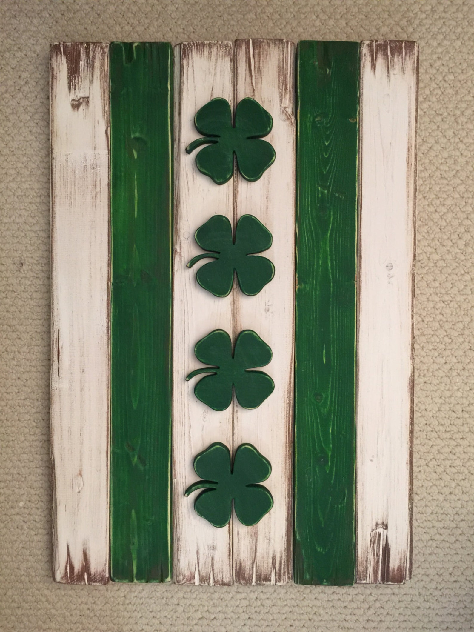 Rustic Wooden Chicago Irish Flag - Southside Irish Wooden Chicago Flag ...