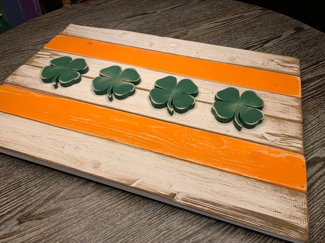 24 X 16.5 / Chicago Irish / Rustic Wooden Chicago Irish Flag / - Etsy