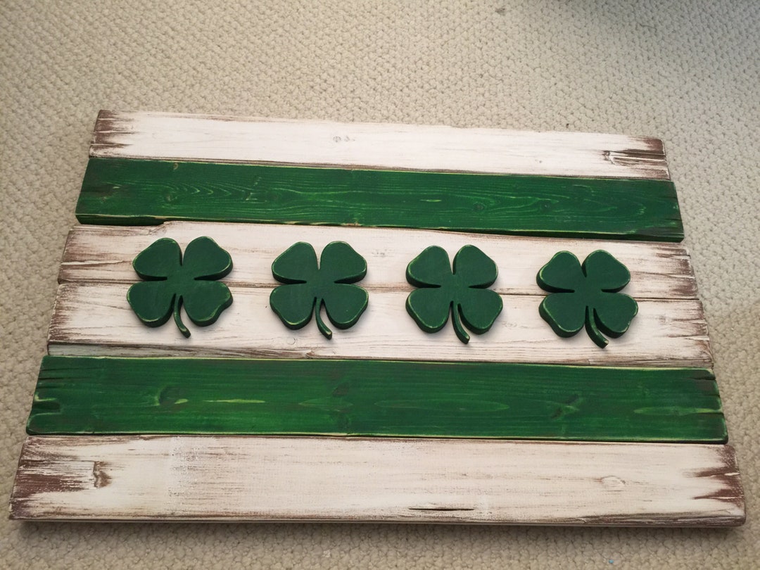 Rustic Wooden Chicago Irish Flag - Southside Irish Wooden Chicago Flag ...