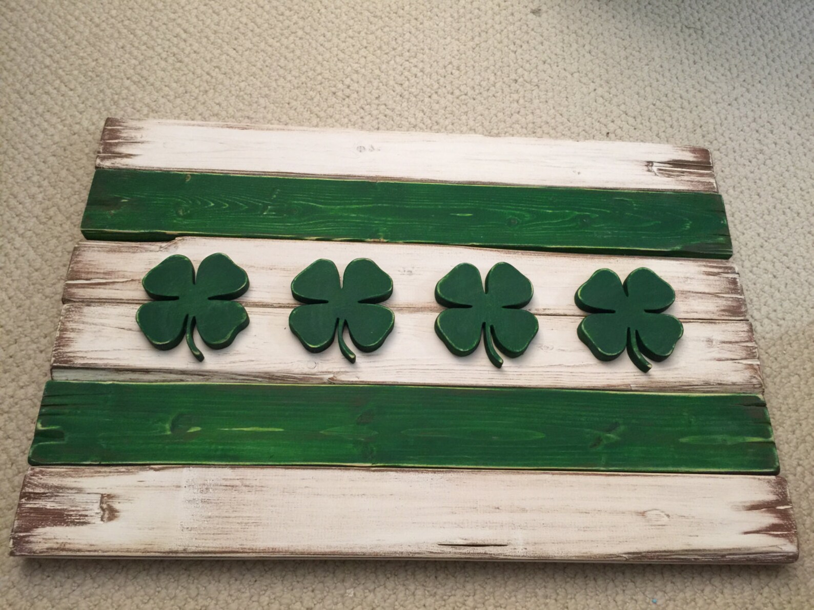Rustic Wooden Chicago Irish Flag - Southside Irish Wooden Chicago Flag ...