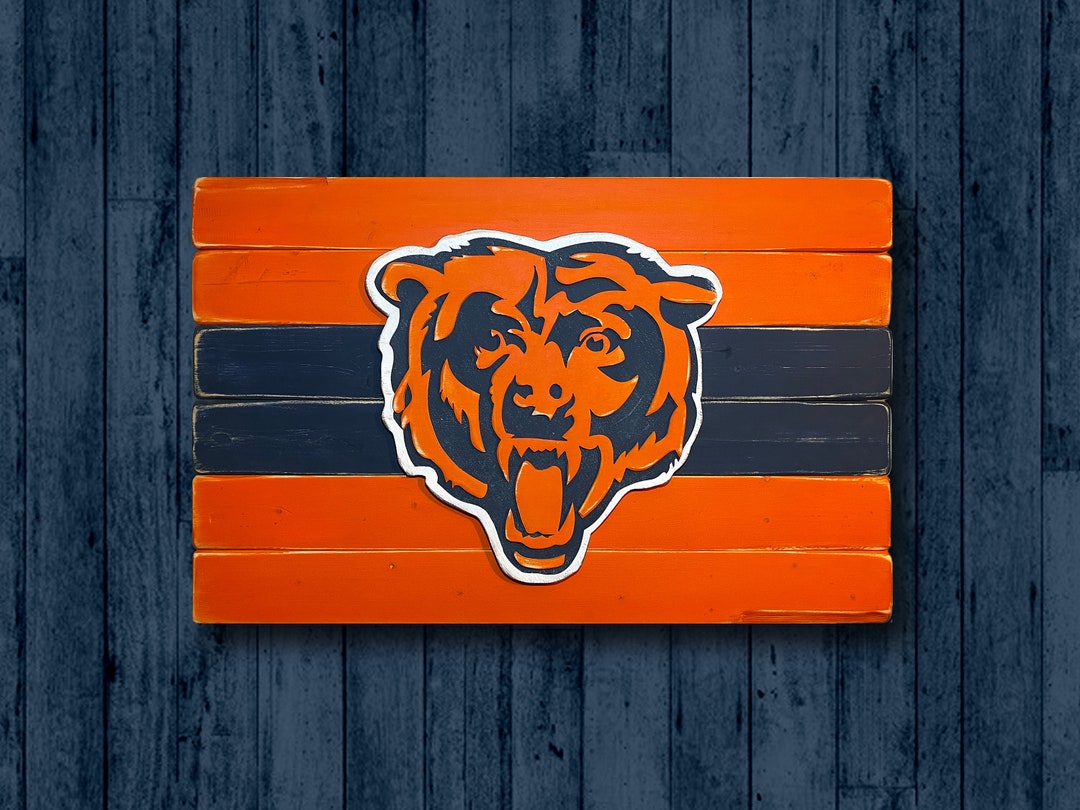 Chicago Bears Rustic Wooden Flag / Rustic Barnwood Chicago Bears Wall ...