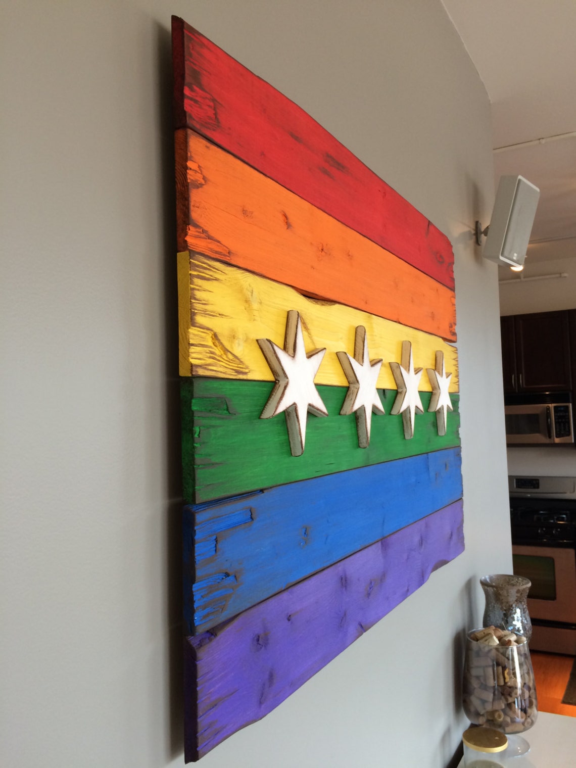 36 X 21 - Chicago Gay Pride Flag / Rainbow Flag / LGBT Flag - Etsy