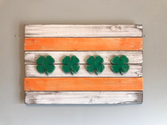 24 x 16.5 / Chicago Irish / Rustic Wooden Chicago Irish Flag / | Etsy