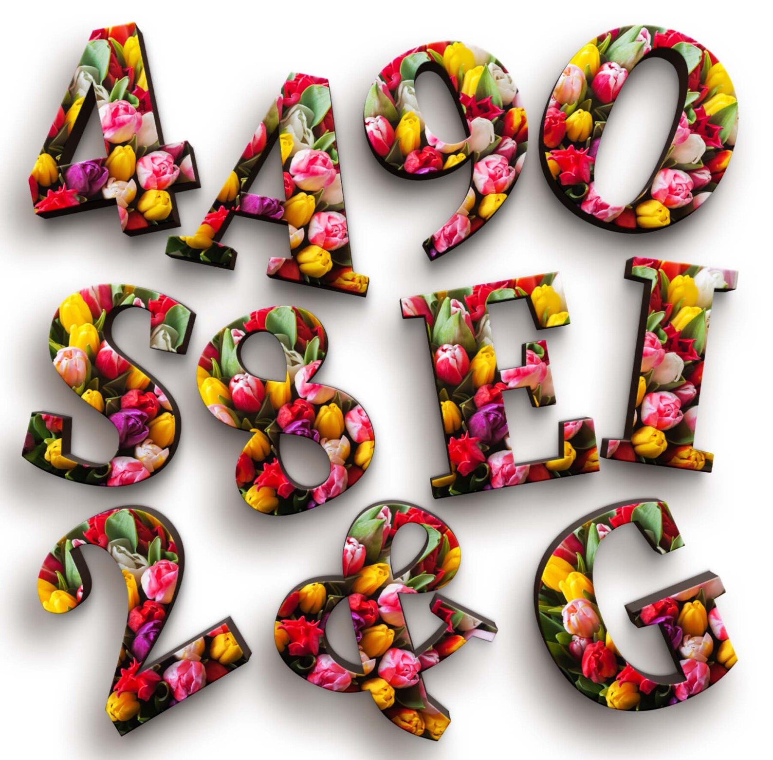 Tulips 1 Flower Wooden Letters Nursery Room Decor Wood - Etsy