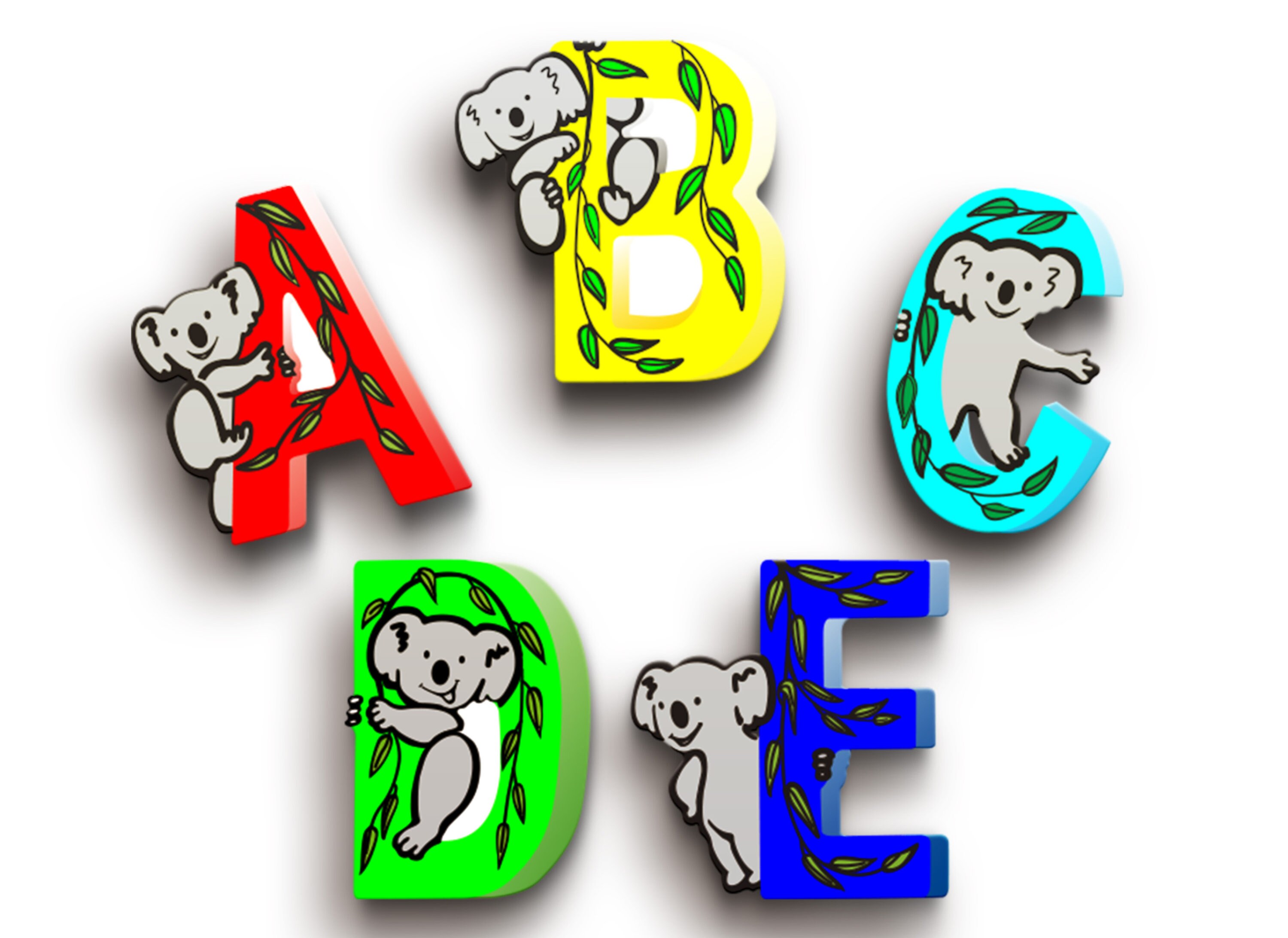 Nursery Wooden Letters Koala Letters Wood Name Letters | Etsy