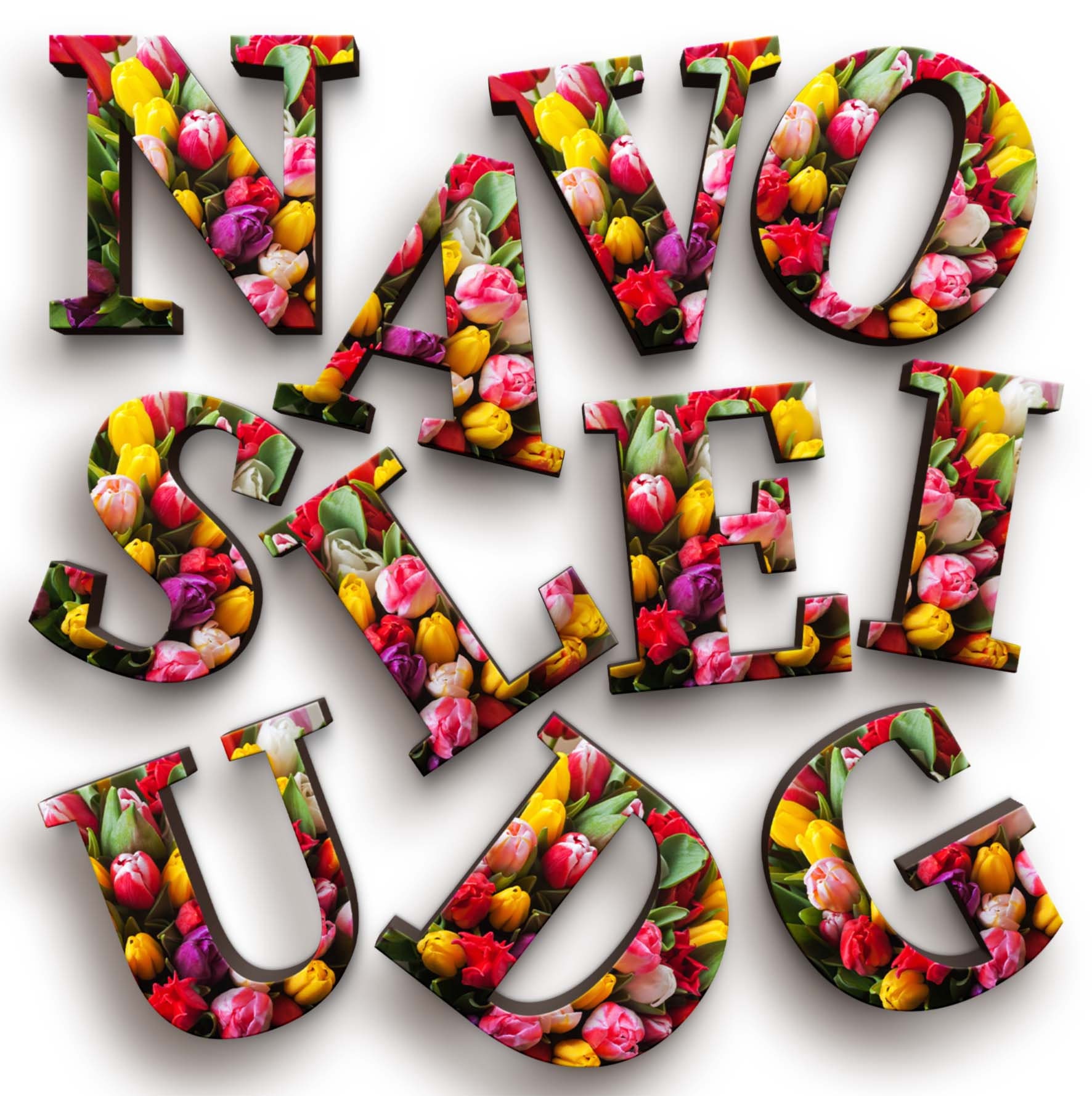 Tulips 1 Flower Wooden Letters Nursery Room Decor Wood | Etsy