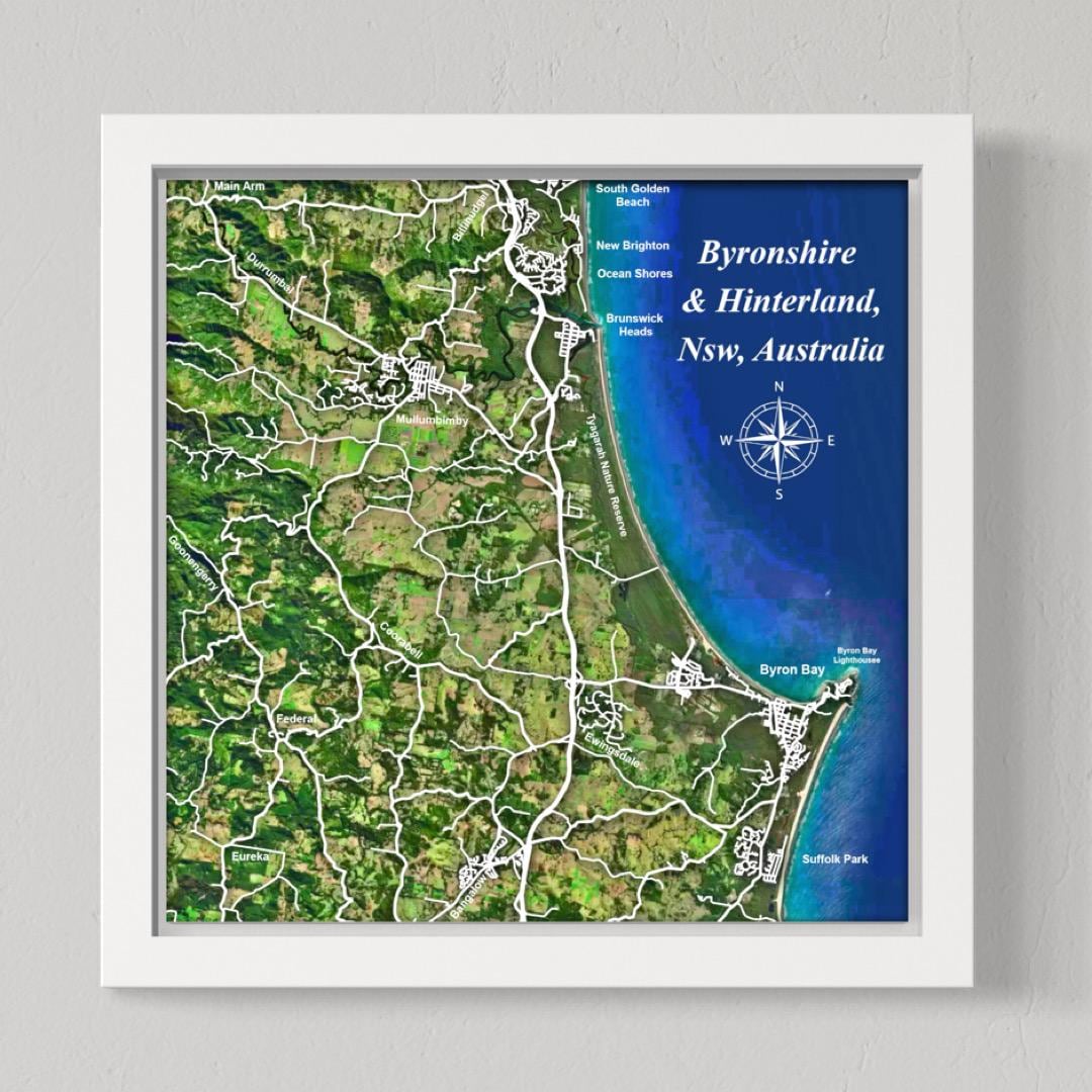 Byron Shire, NSW, Australia Map / Custom Wooden Map of Any Country or ...