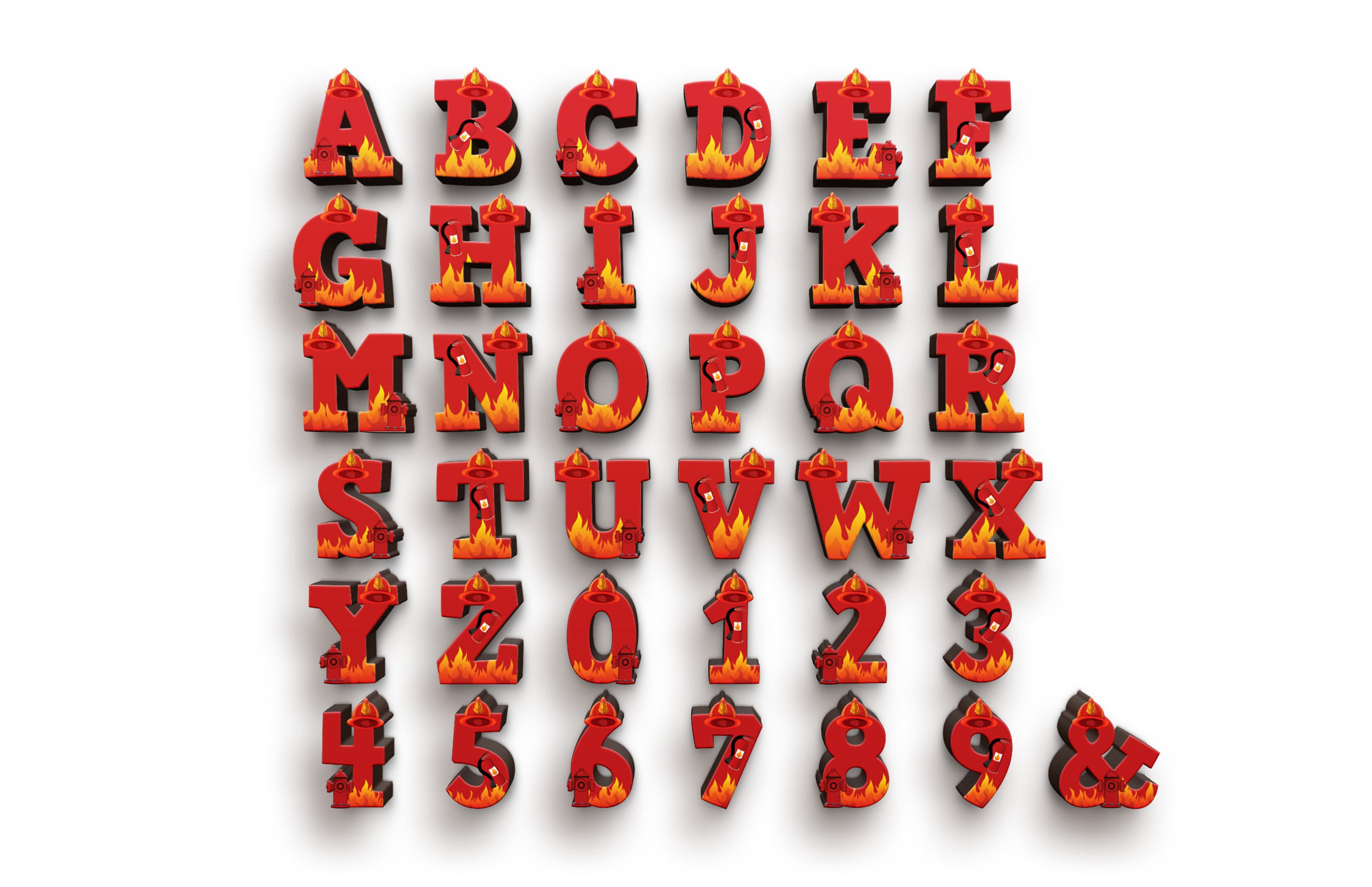 Firefighter Fireman Firewoman Font Wooden Letters Wood - Etsy