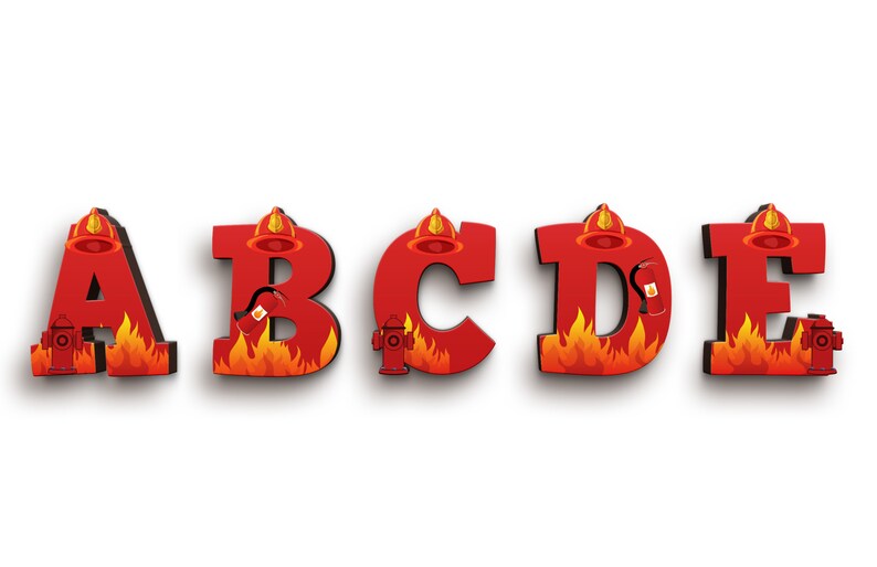 Firefighter Fireman Firewoman Font Wooden Letters Wood - Etsy