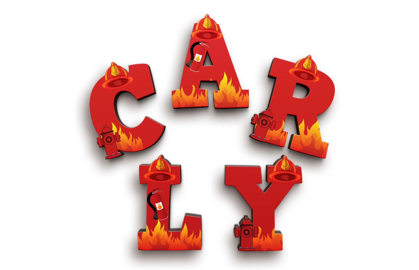 Firefighter Fireman Firewoman Font Wooden Letters Wood - Etsy