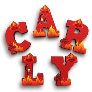 Firefighter Fireman Firewoman Font Wooden Letters Wood - Etsy