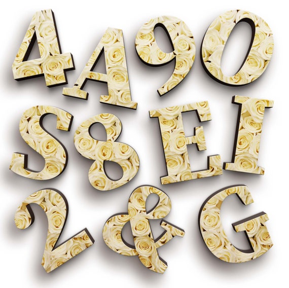 White Roses Flower Wooden Letters Nursery Room Decor Wood | Etsy