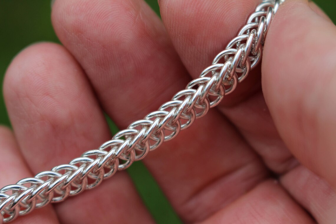 Sterling Silver Half Persian 4 in 1 Chainmail Bracelet 925 FULLY WELDED ...