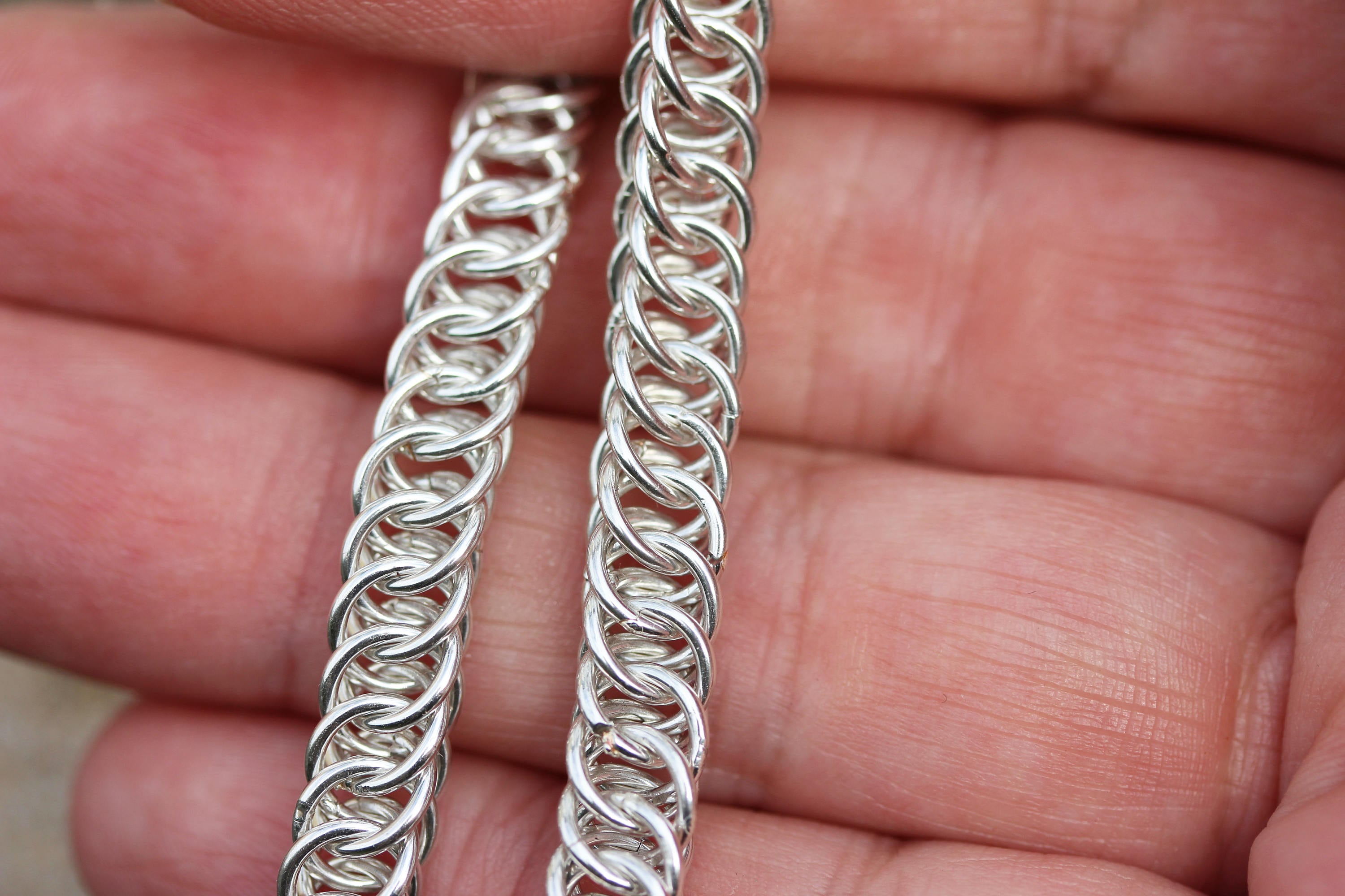 Sterling Silver Half Persian 4 in 1 Chainmail Bracelet 925 ** FULLY ...