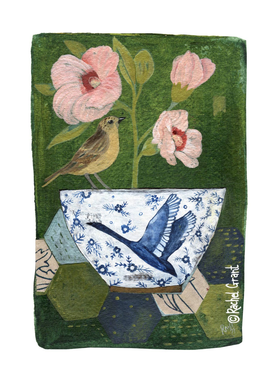 Swan Bowl Art Print by Rachel Grant | A4 - Etsy