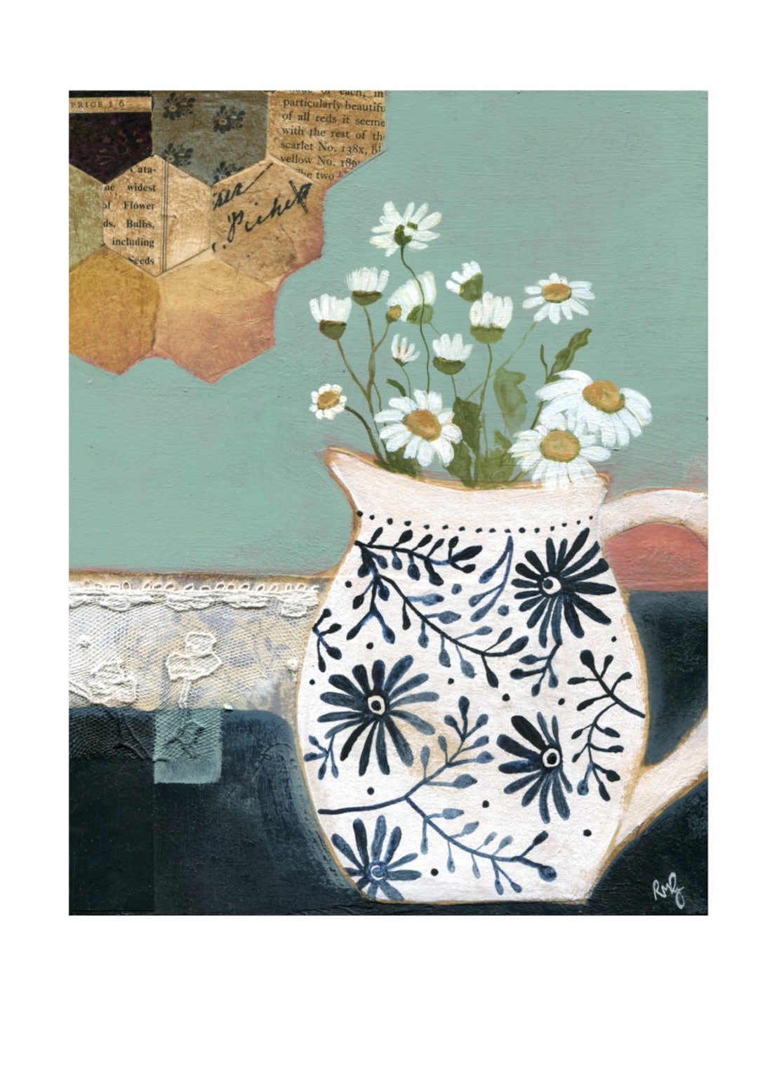 Found and Forever, Daisy Jug Print - Etsy