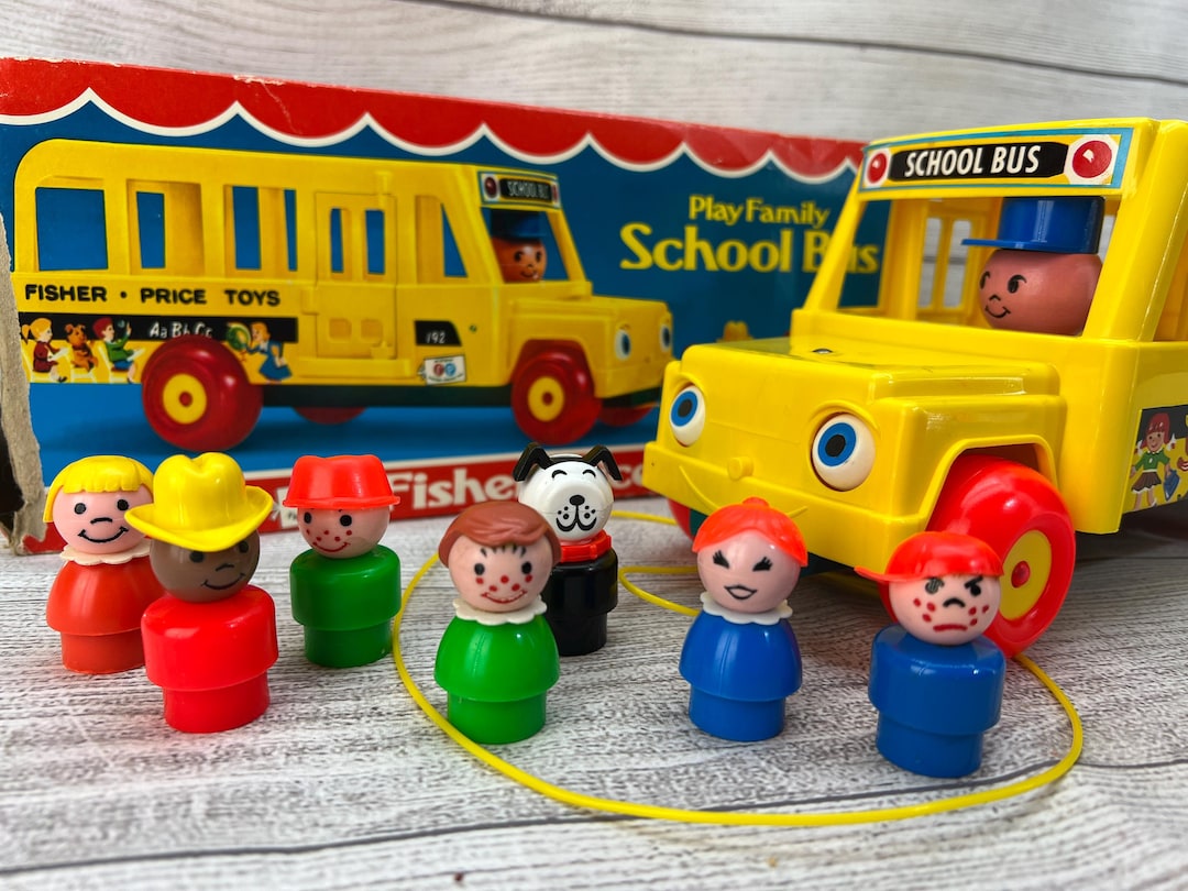 Vintage 1970s Fisher Price School Bus (#192) With Little People and ...