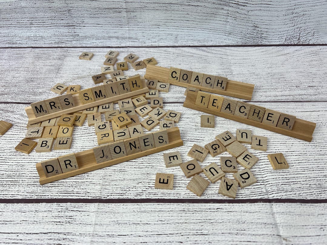 Custom Made - Scrabble Tile Letter Tray Desk Name Plate - Etsy