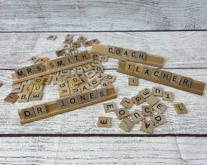 Custom Made - Scrabble Tile Letter Tray Desk Name Plate - Etsy