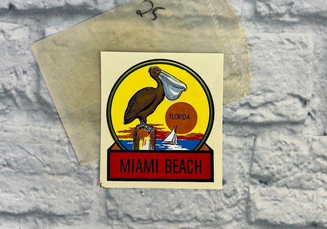 Vintage Miami Beach Decal - Etsy