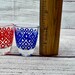 Set of Two French Red and Blue Diamond Pattern Shot Glasses - Etsy