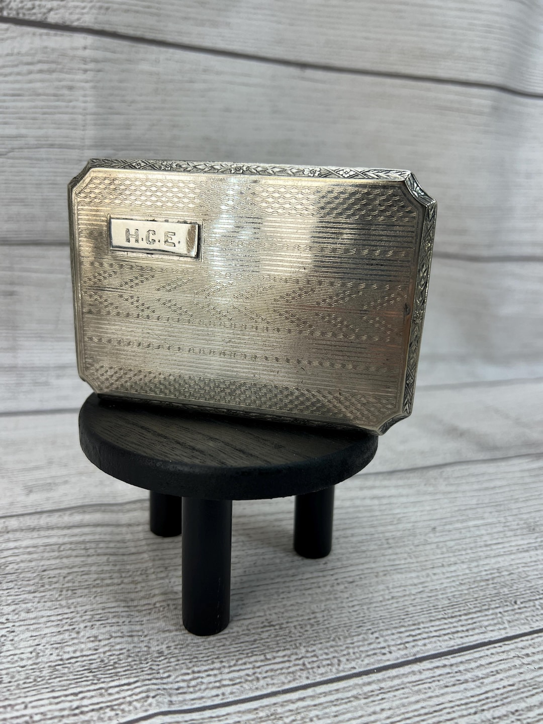 Vintage Silver Plate Cigarette Case EAM Made in USA Monogrammed H.C.E ...