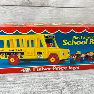 Vintage 1970s Fisher Price School Bus (#192) With Little People and ...