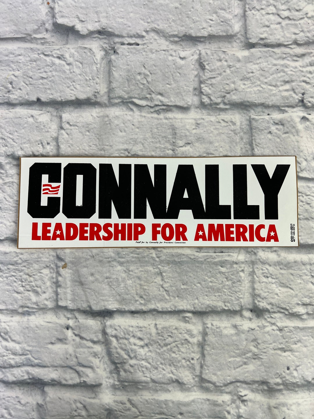Vintage John Connally Presidential Campaign Bumper Sticker - Etsy