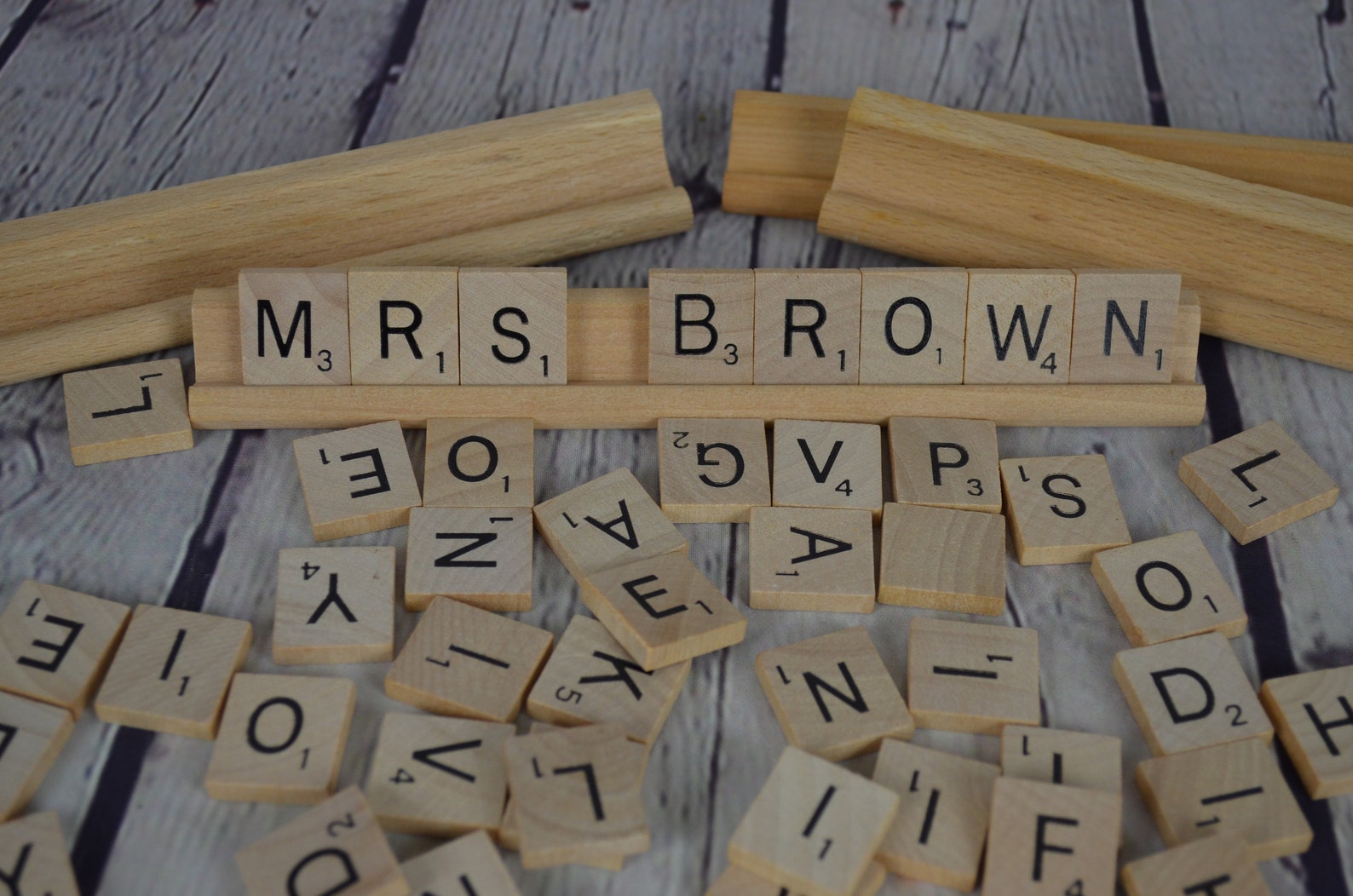 Custom Made Scrabble Tile Letter Tray Desk Name Plate - Etsy