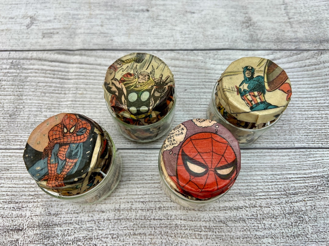 Vintage Superhero Comic Jars With Lids - Handmade! - Etsy