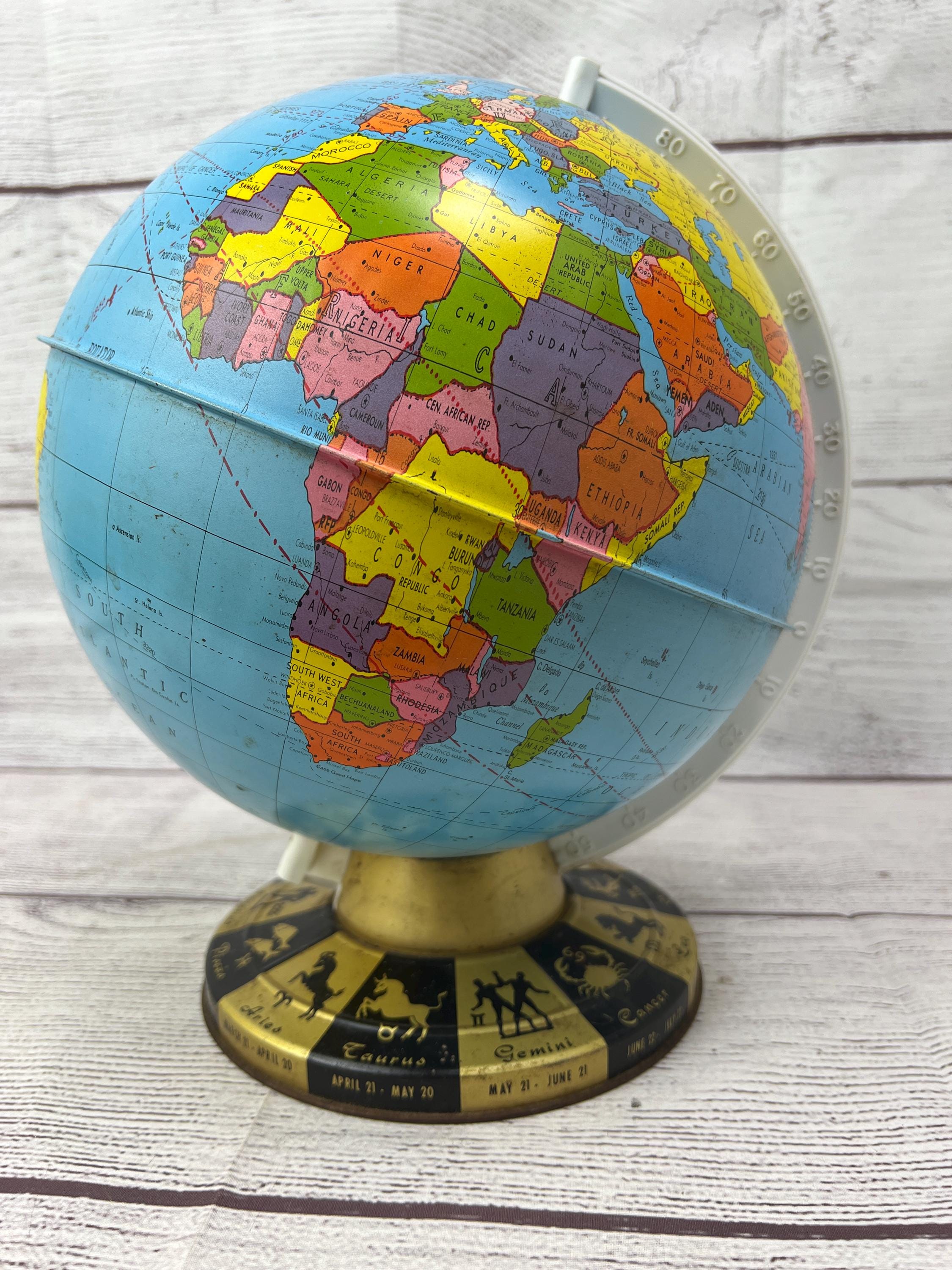 Vintage Ohio Art Globe With Zodiac Signs on Base - Etsy