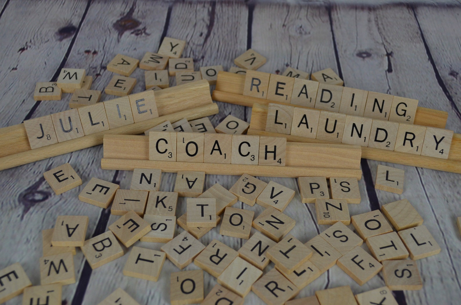 Custom Made Scrabble Tile Letter Tray Desk Name Plate | Etsy