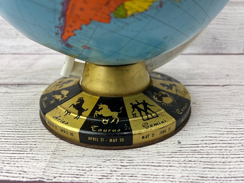 Vintage Ohio Art Globe With Zodiac Signs on Base - Etsy